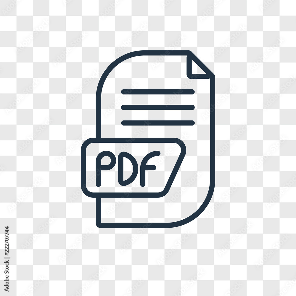 pdf icons isolated on transparent background. Modern and editable pdf ...