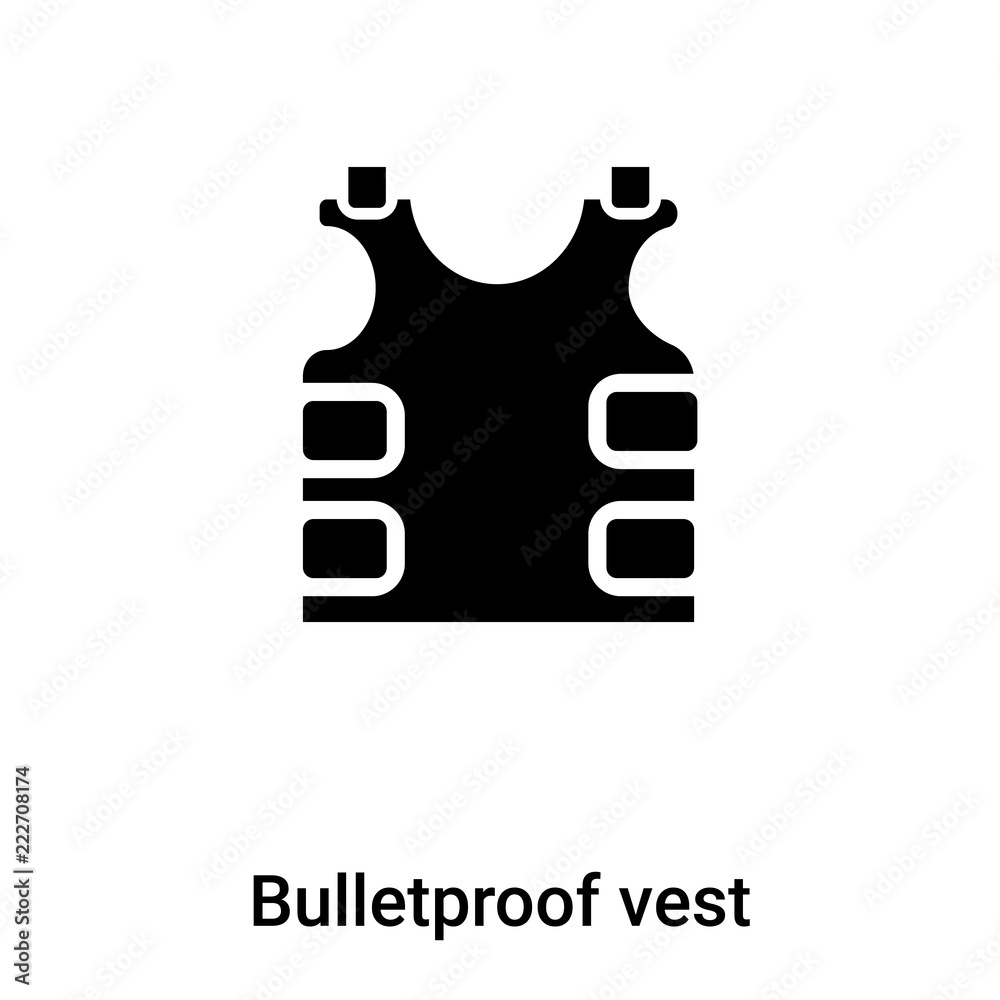 Bulletproof vest icon vector isolated on white background, logo concept ...
