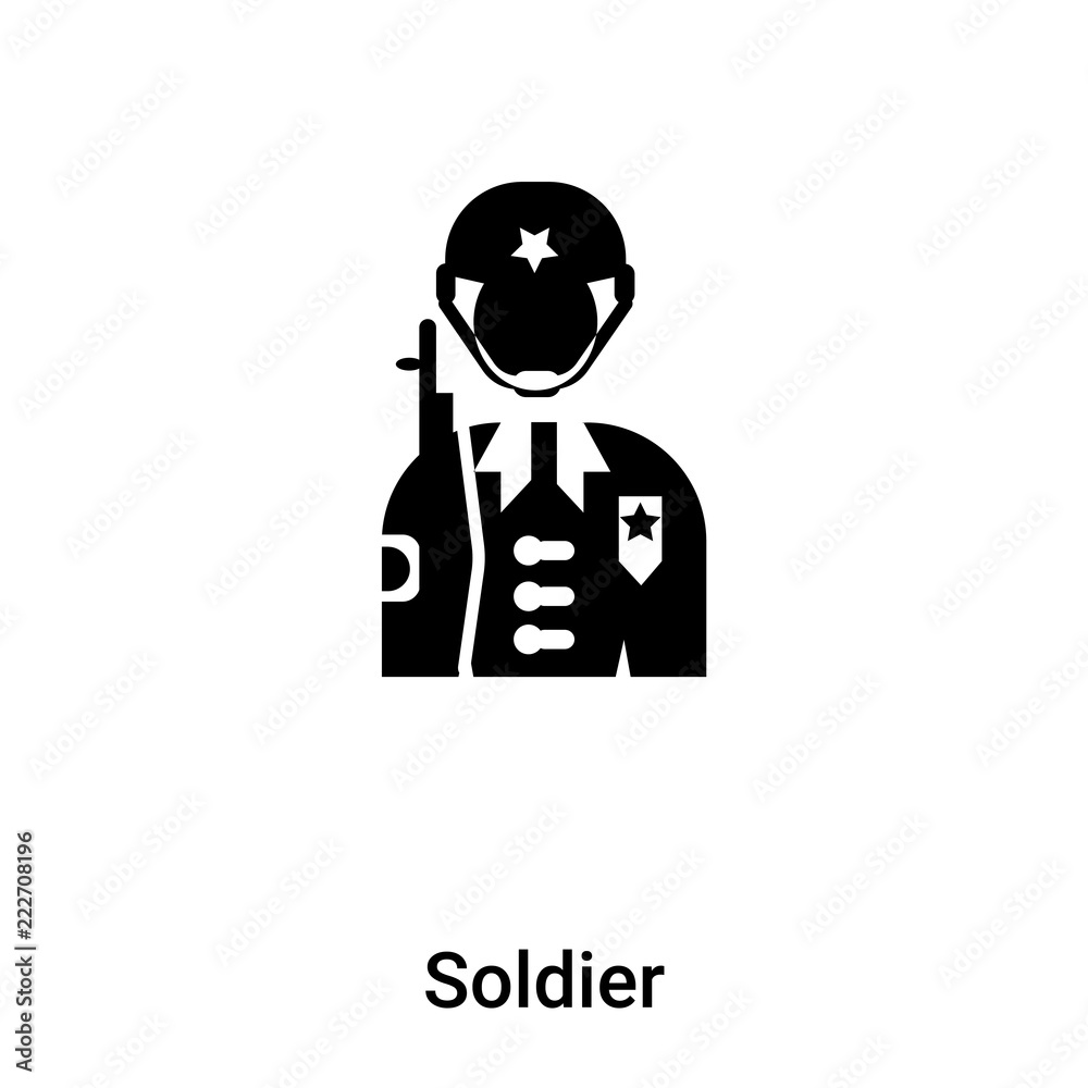Soldier icon vector isolated on white background, logo concept of ...