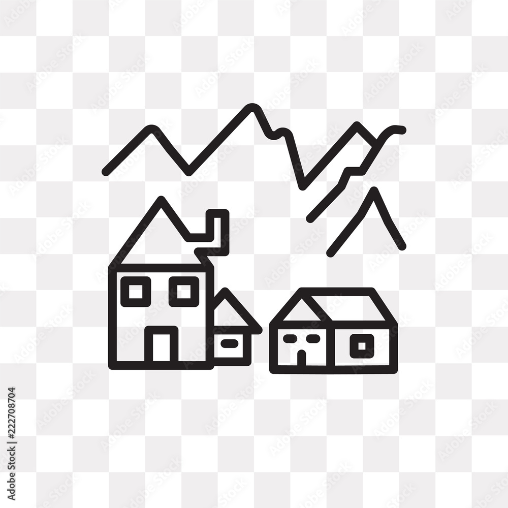 village icon on transparent background. Modern icons vector ...