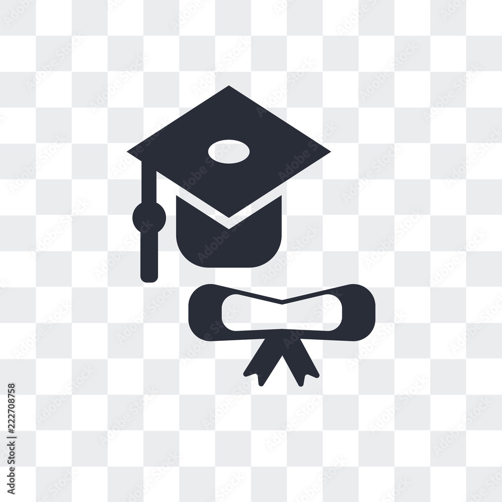 graduation icon isolated on transparent background. Modern and editable ...