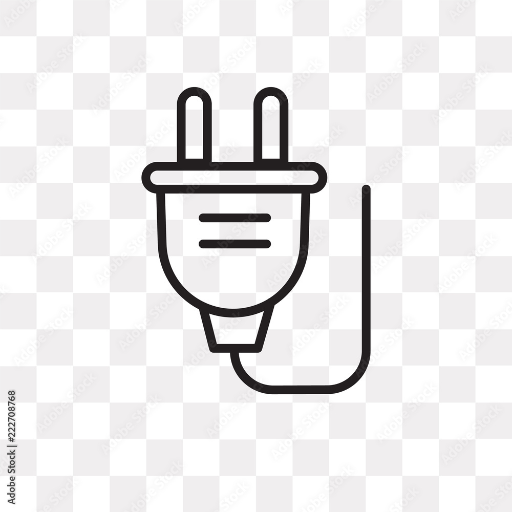 plug icon on transparent background. Modern icons vector illustration ...