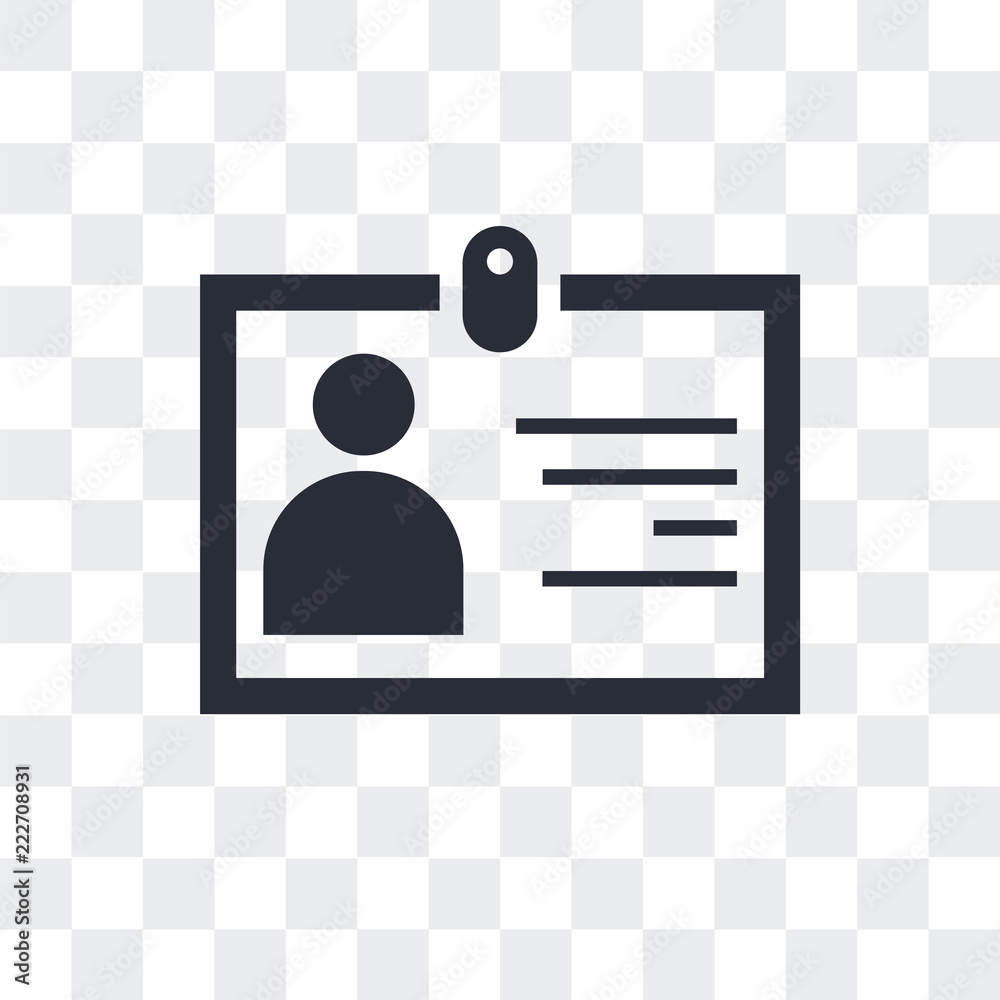 id card icon isolated on transparent background. Modern and editable id ...