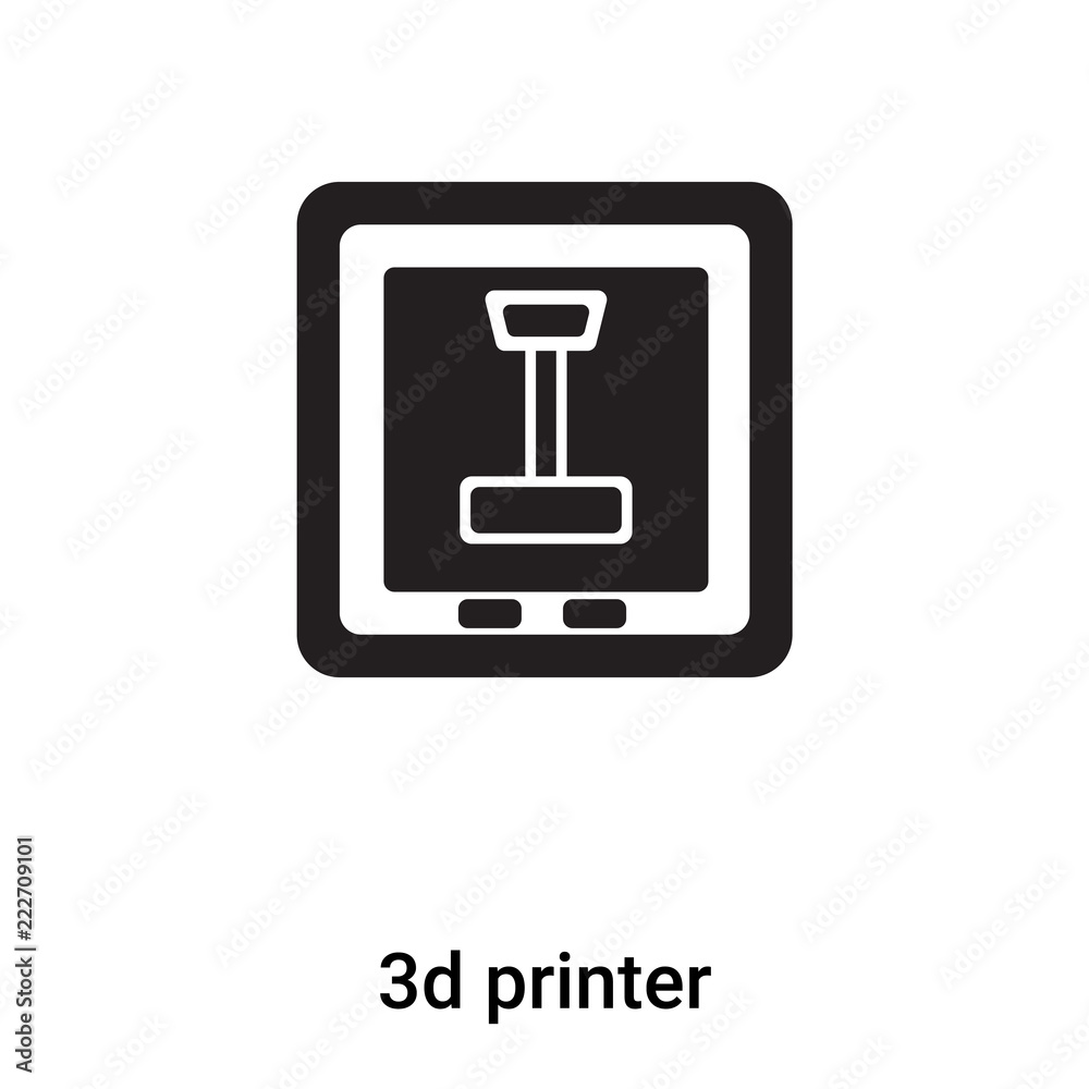 3d printer icon vector isolated on white background, logo concept of 3d ...