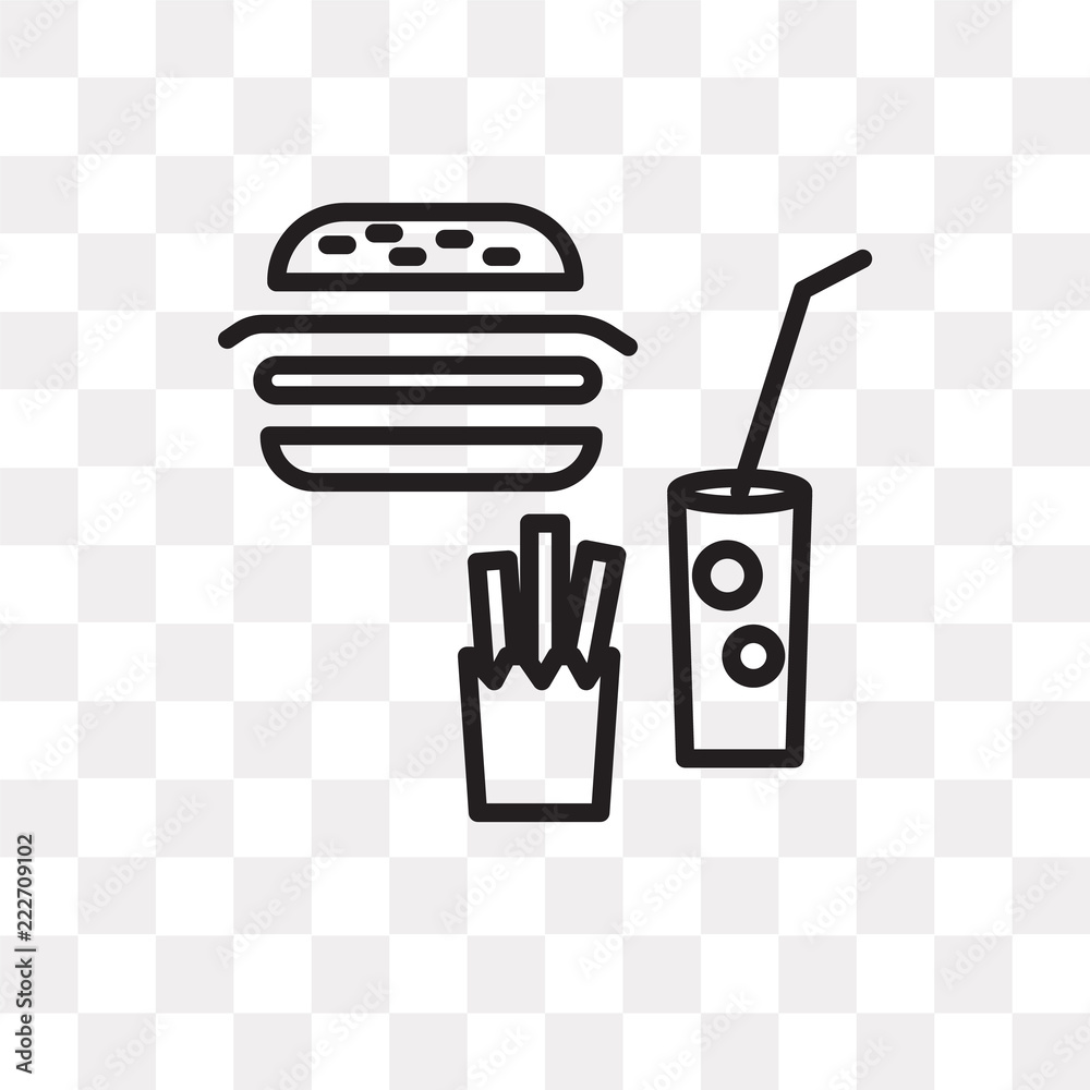 fast food icon on transparent background. Modern icons vector ...