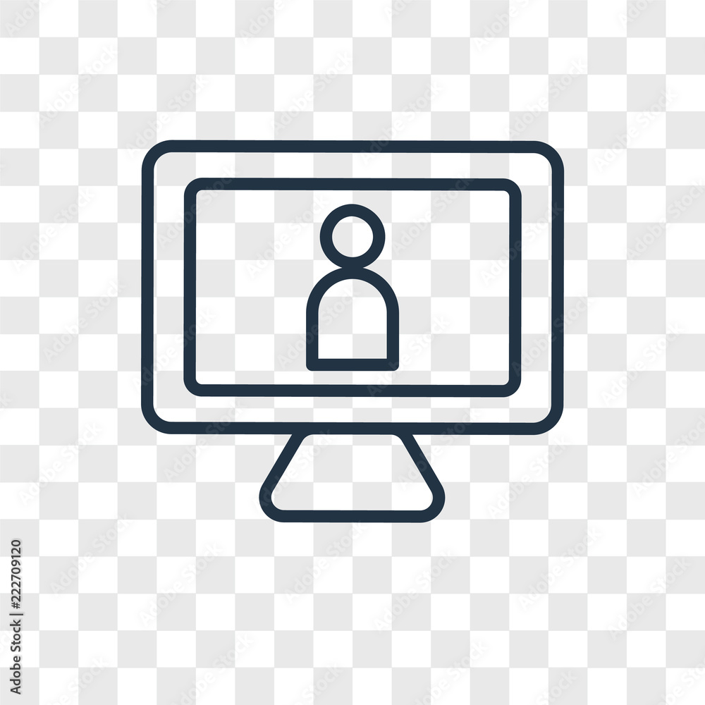 monitor icons isolated on transparent background. Modern and editable ...