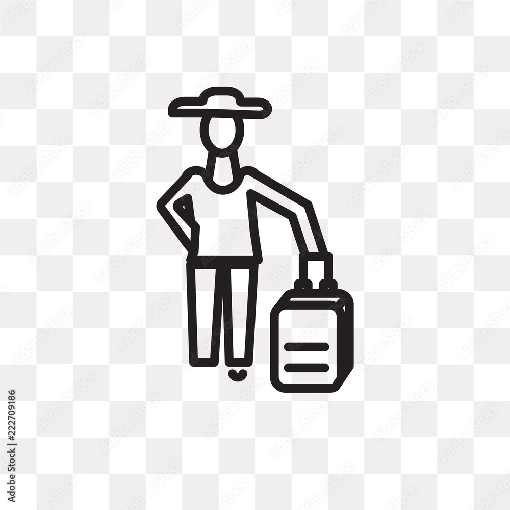 tourist icon on transparent background. Modern icons vector ...