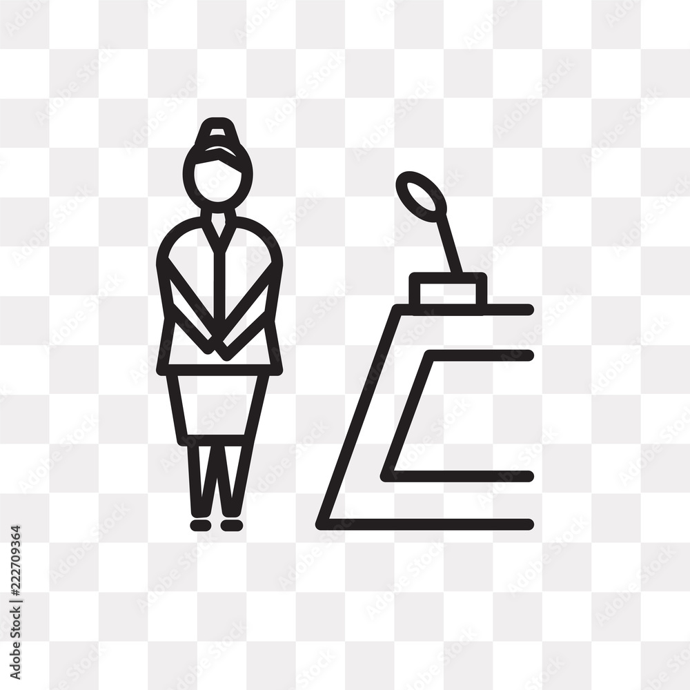 receptionist icon on transparent background. Modern icons vector ...