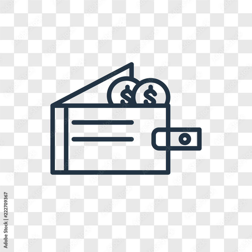 wallet icons isolated on transparent background. Modern and editable ...