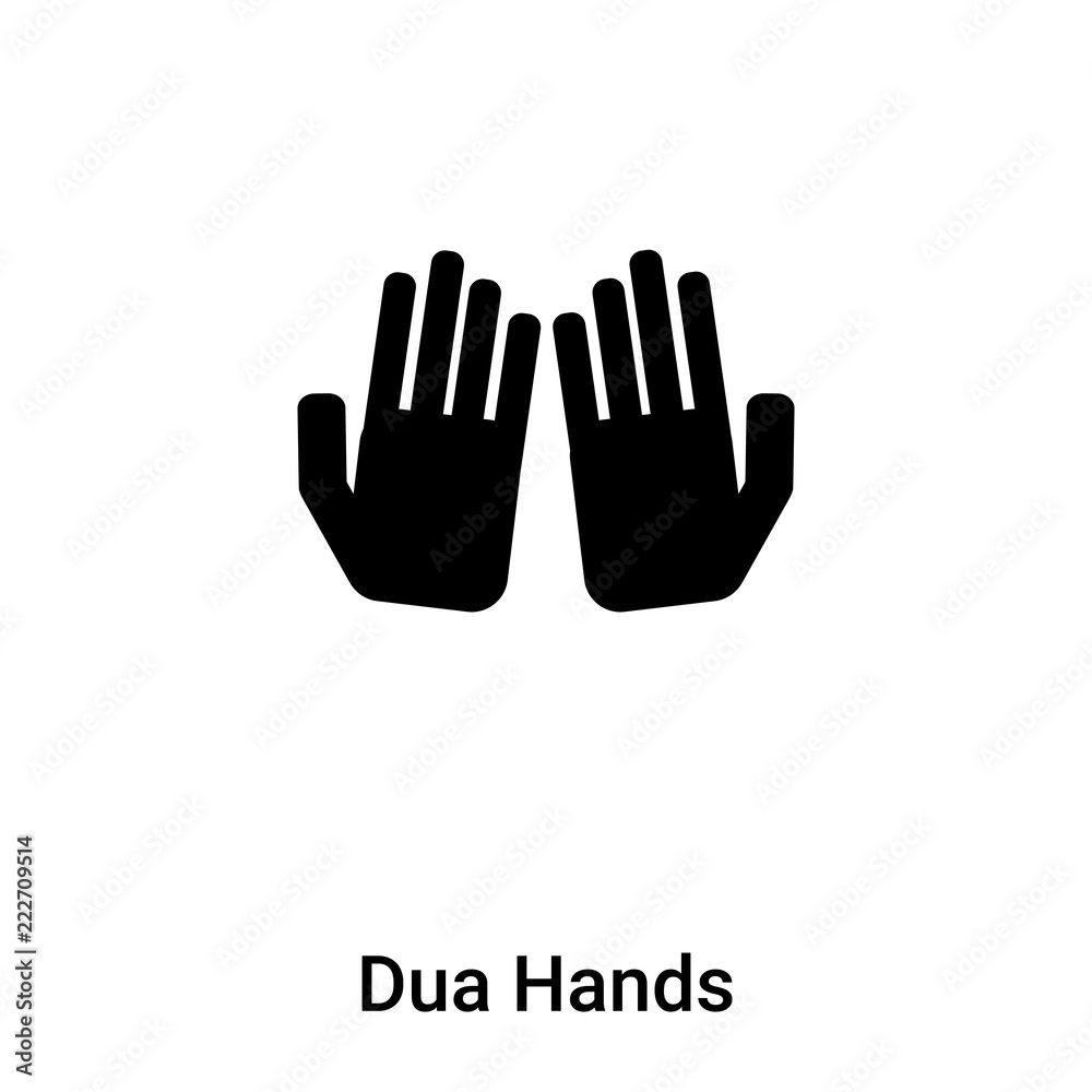 Dua Hands icon vector isolated on white background, logo concept of Dua ...