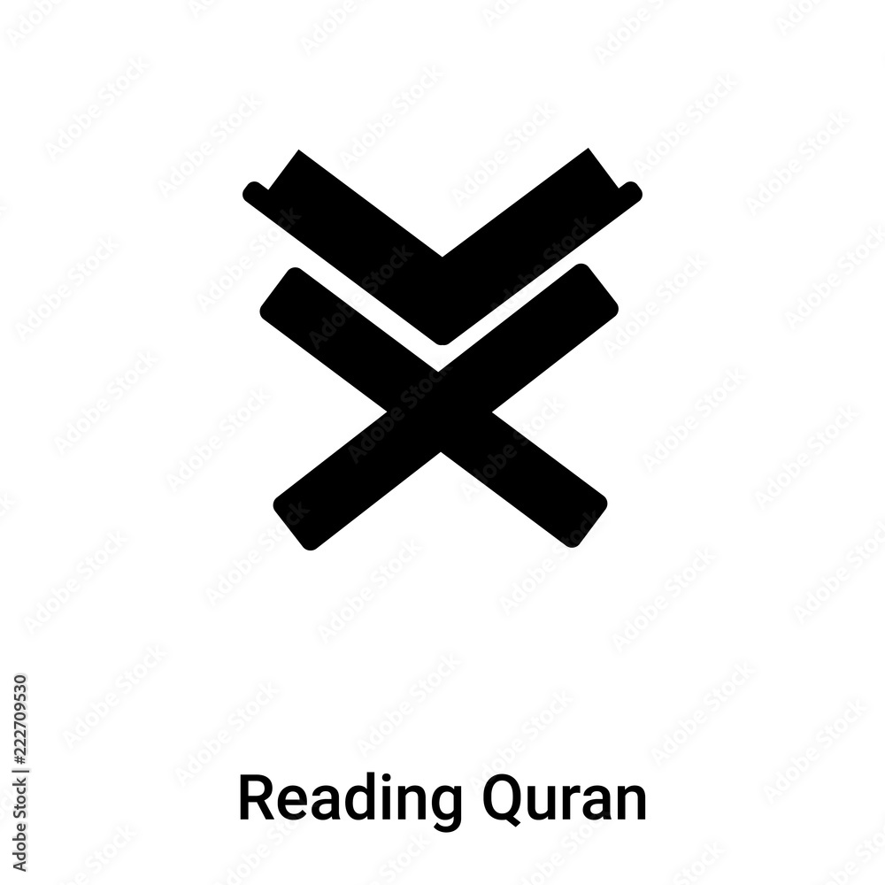 Reading Quran icon vector isolated on white background, logo concept of ...