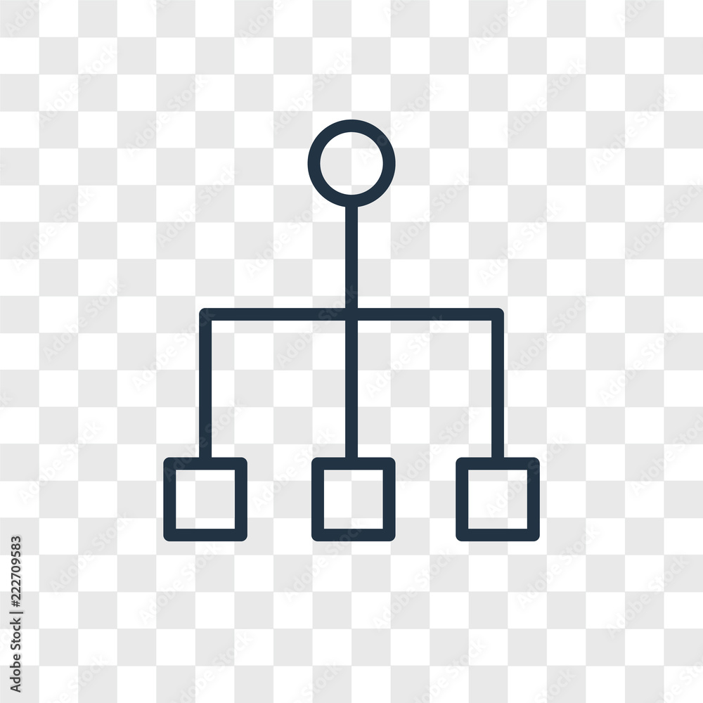 hierarchical structure icons isolated on transparent background. Modern and editable ...