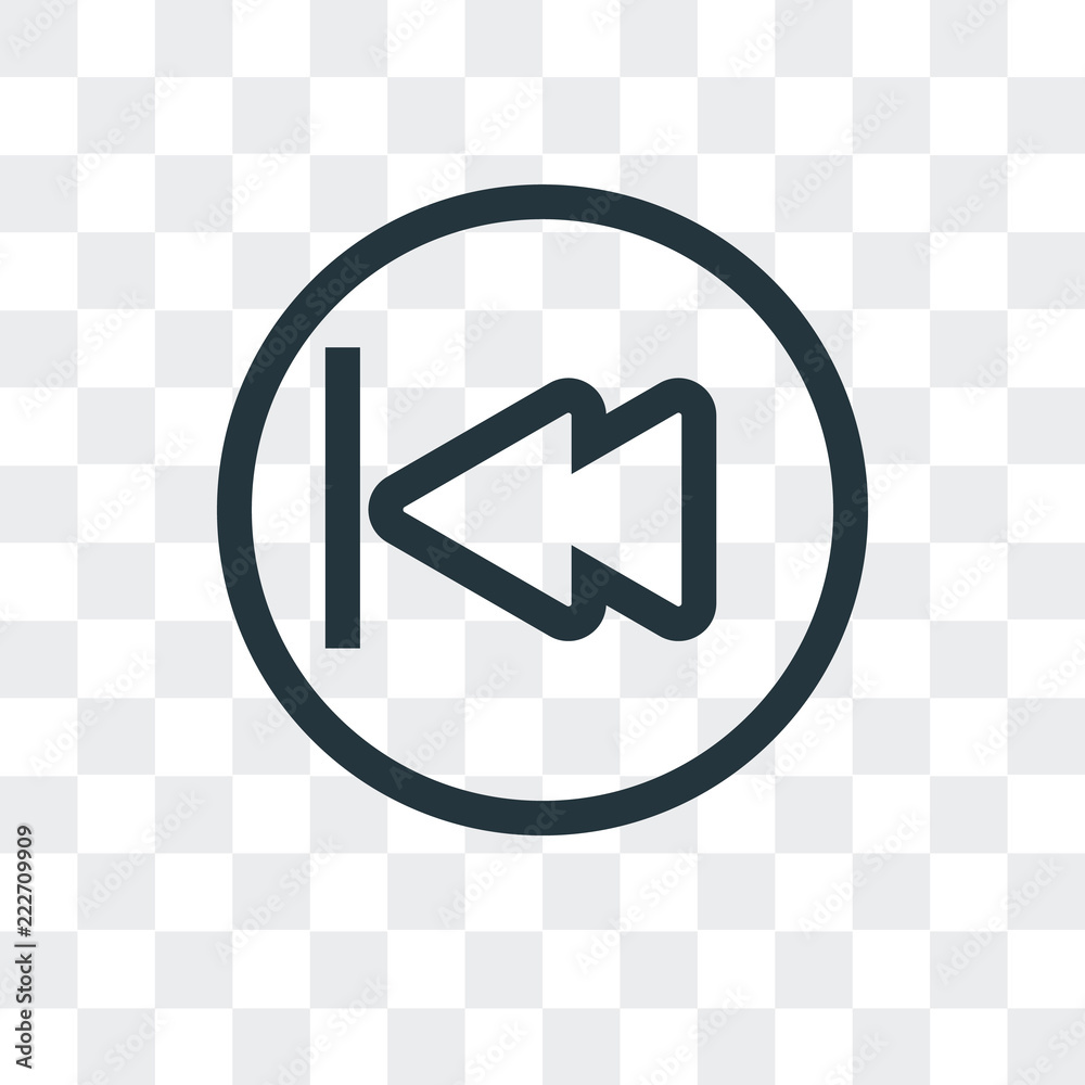 rewind icon isolated on transparent background. Modern and editable ...