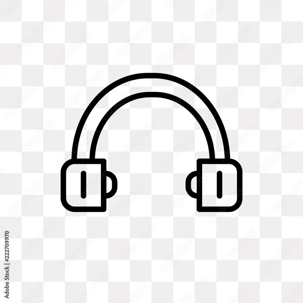 ear protection icon on transparent background. Modern icons vector ...