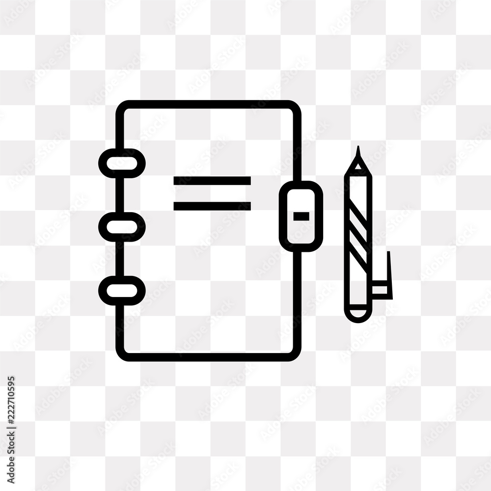 notepad icon on transparent background. Modern icons vector ...