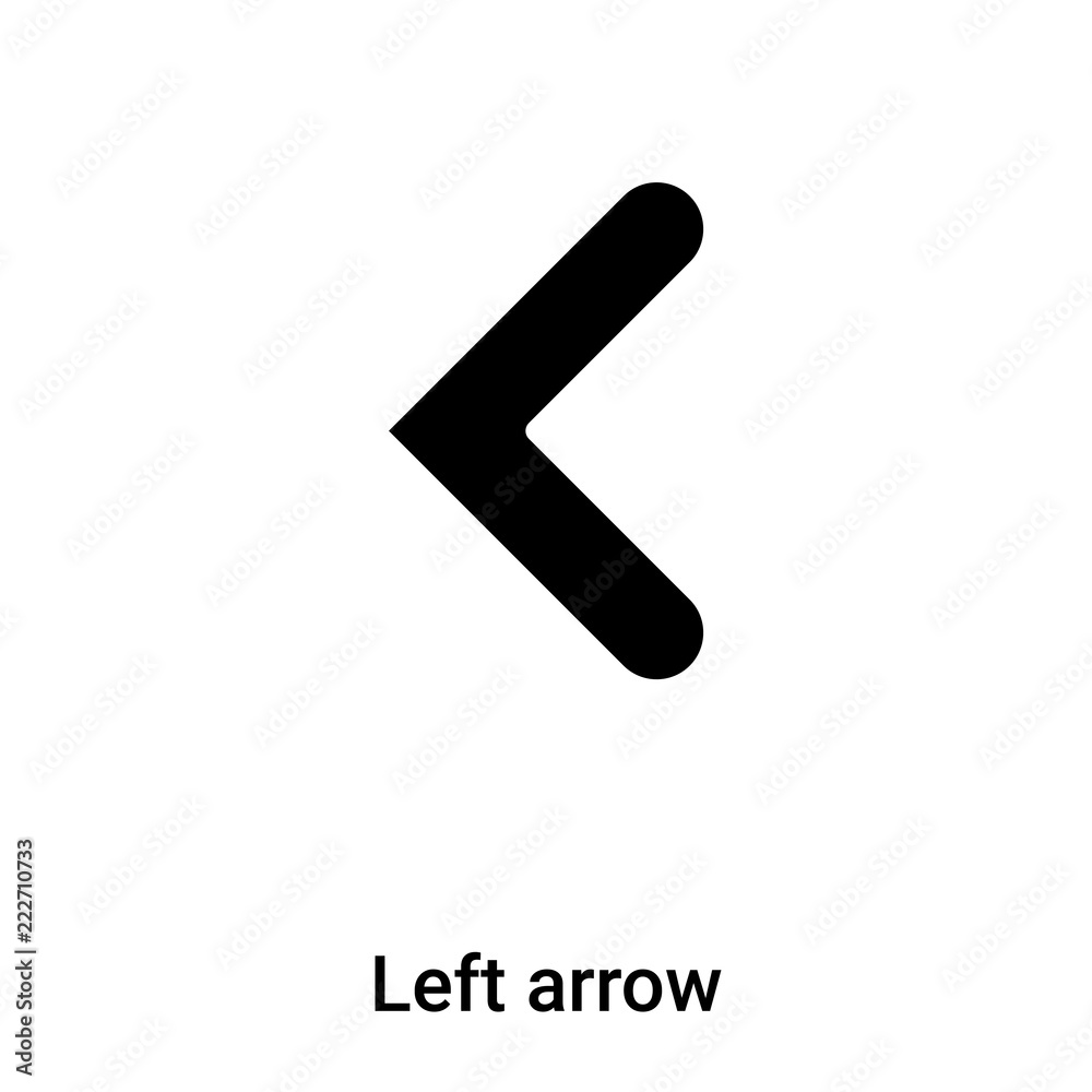 Left arrow icon vector isolated on white background, logo concept of ...