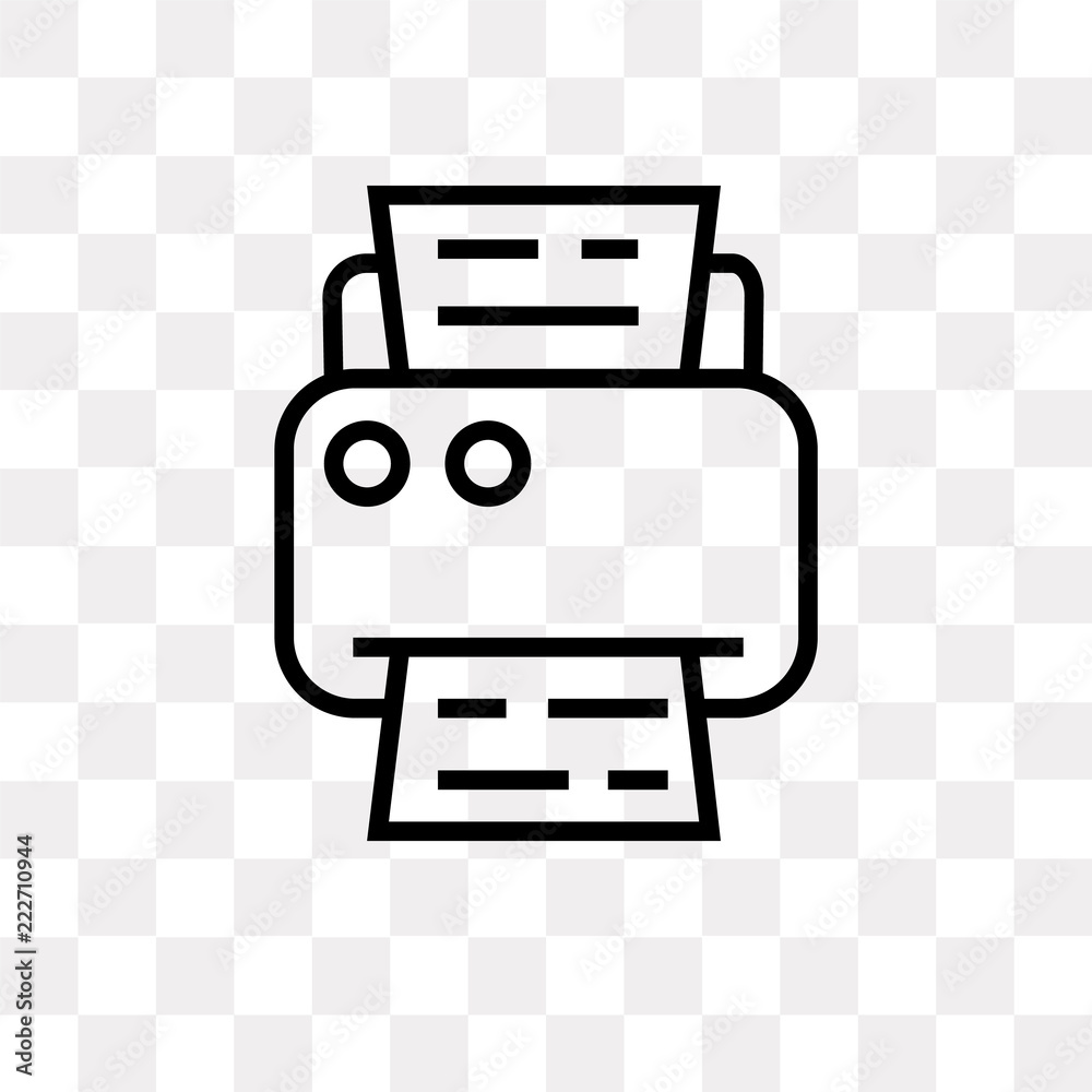 school printer icon on transparent background. Modern icons vector ...