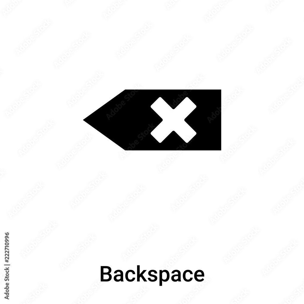 Backspace icon vector isolated on white background, logo concept of ...