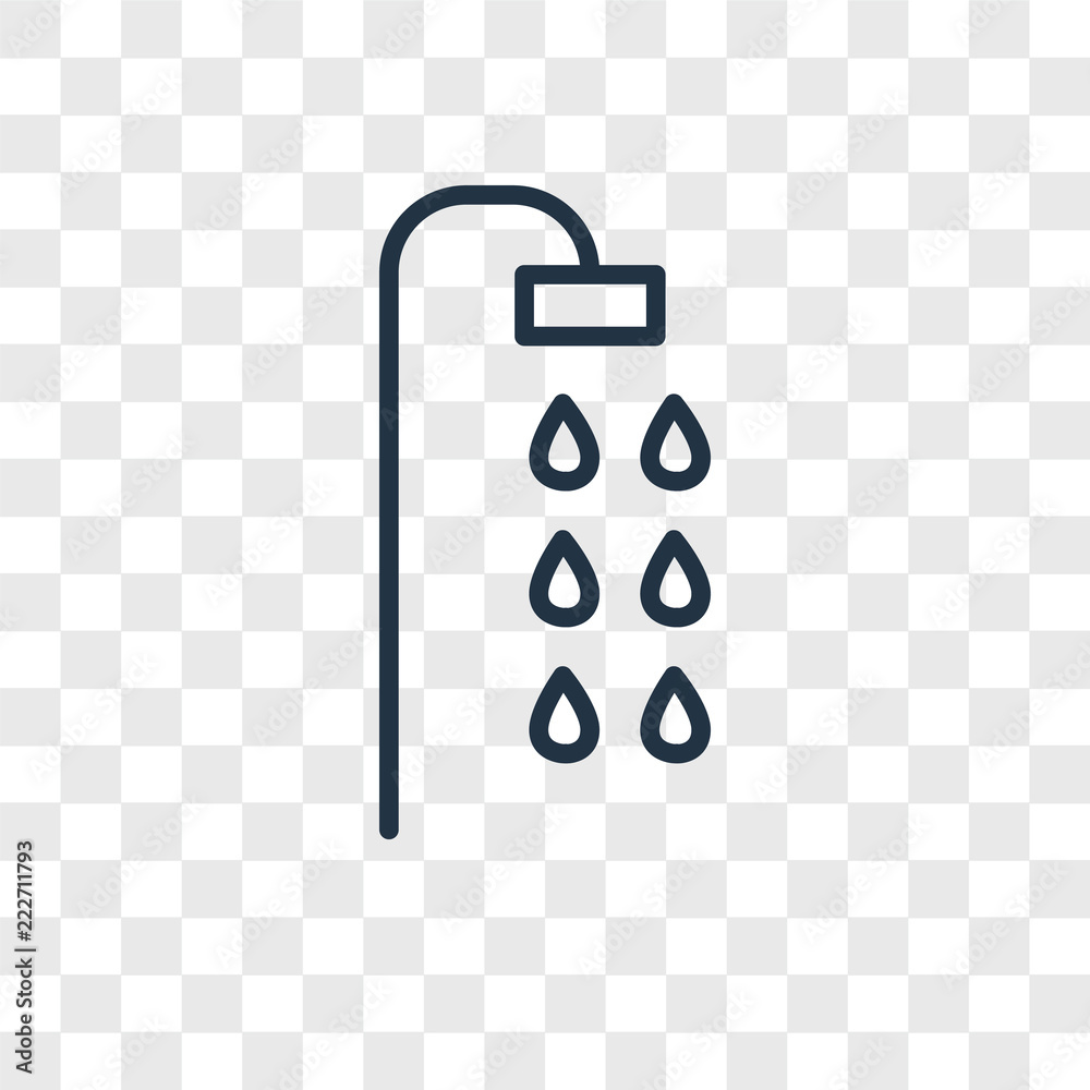 shower icons isolated on transparent background. Modern and editable ...