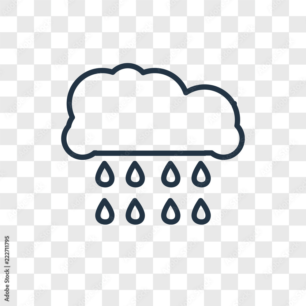 rain icons isolated on transparent background. Modern and editable rain ...