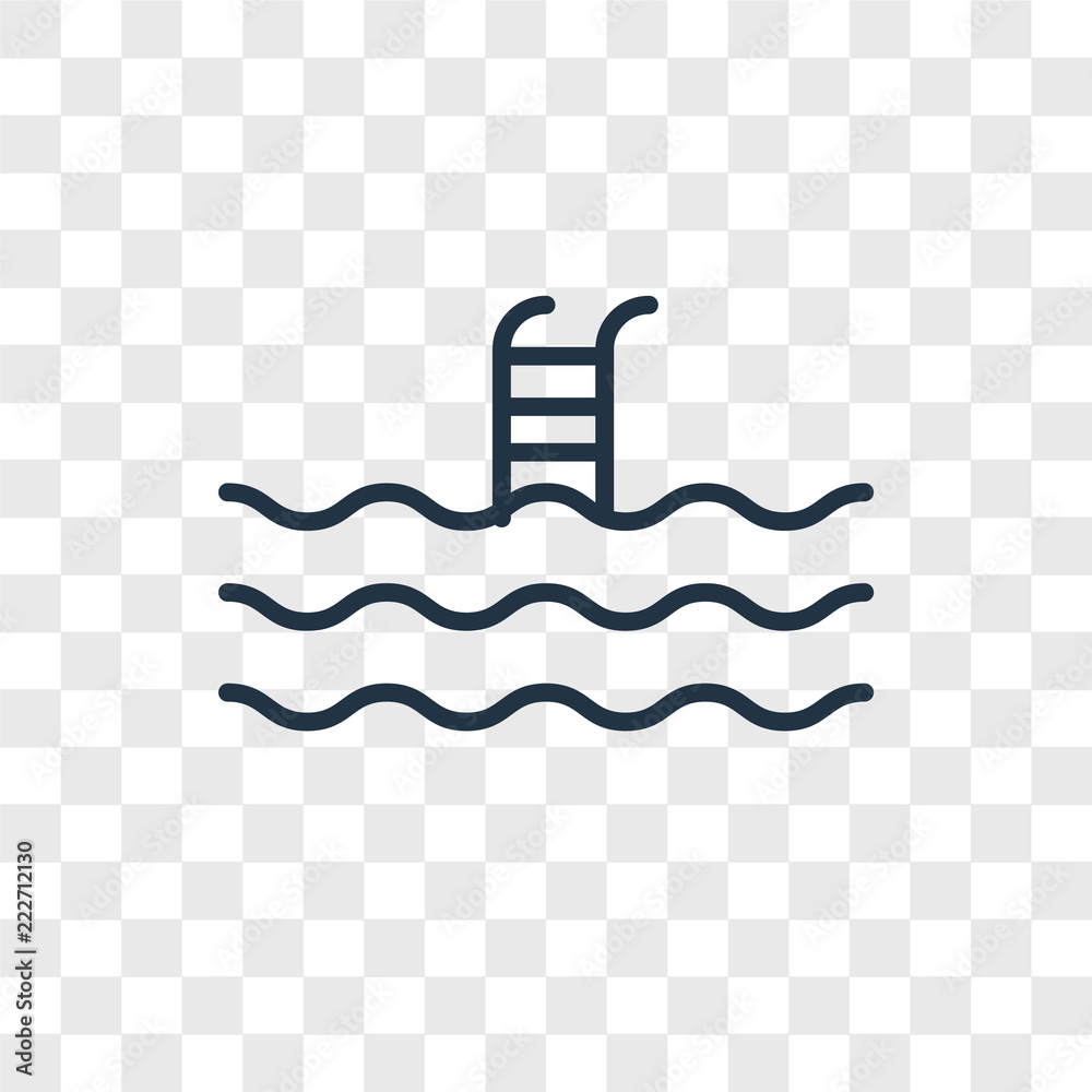 swimming pool icons isolated on transparent background. Modern and ...