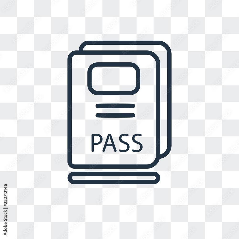 passport icon isolated on transparent background. Modern and editable ...