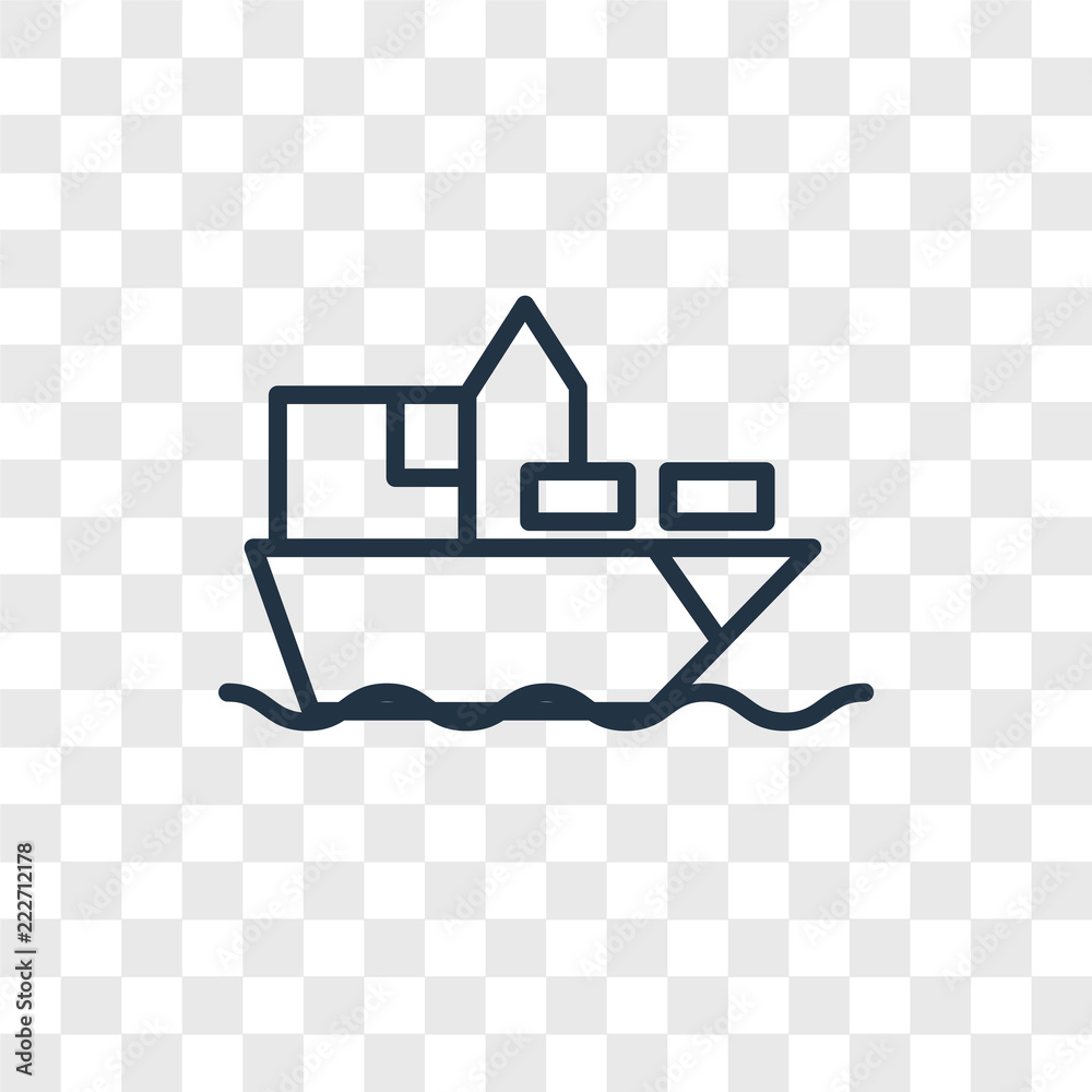 ship icons isolated on transparent background. Modern and editable ship ...