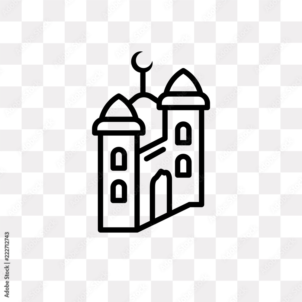 minaret icon on transparent background. Modern icons vector ...