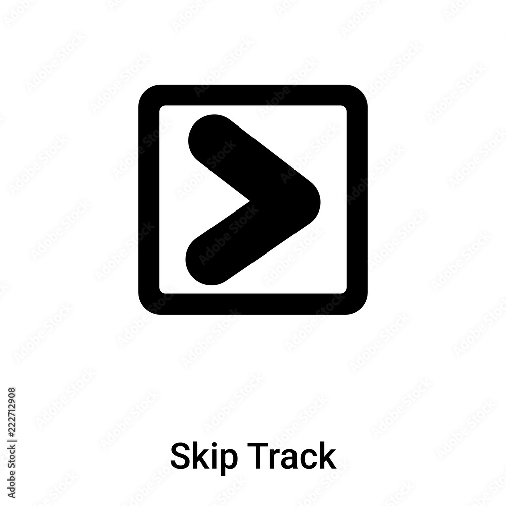 Skip Track icon vector isolated on white background, logo concept of ...