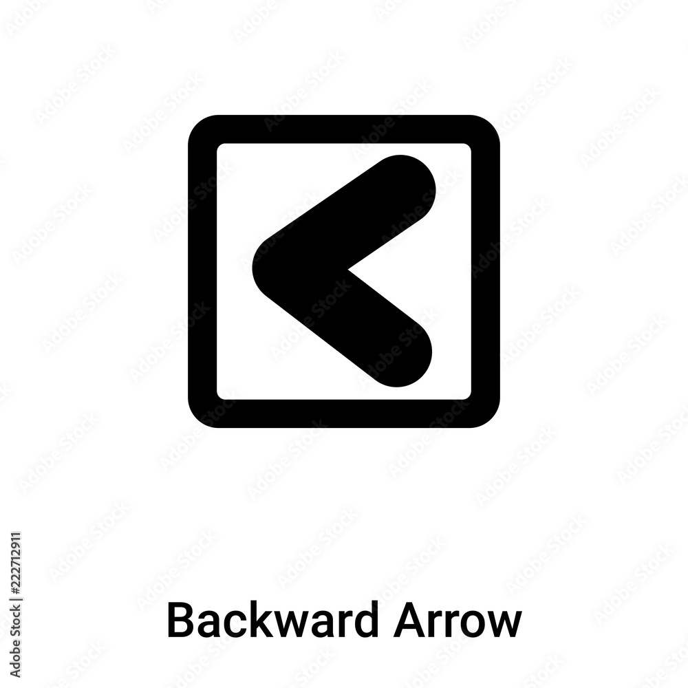 Backward Arrow icon vector isolated on white background, logo concept ...