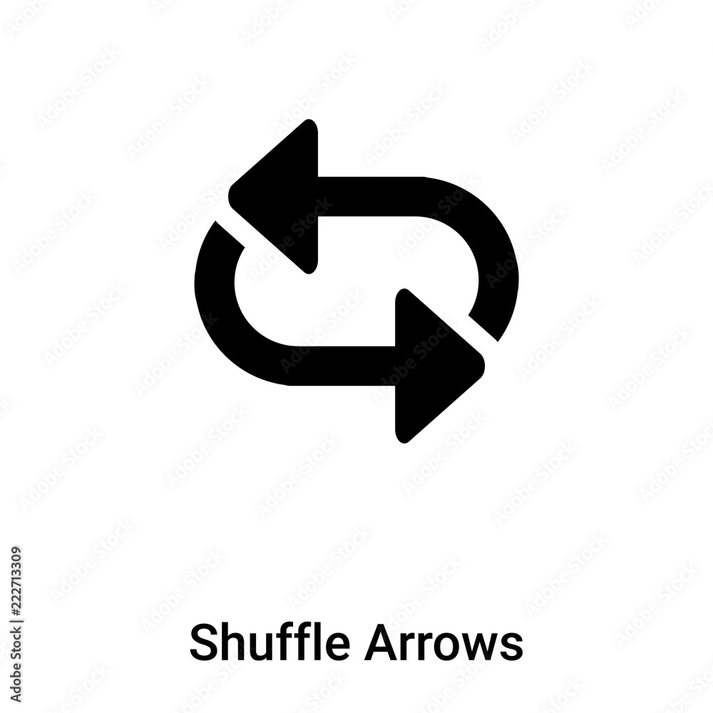 Shuffle Arrows icon vector isolated on white background, logo concept ...
