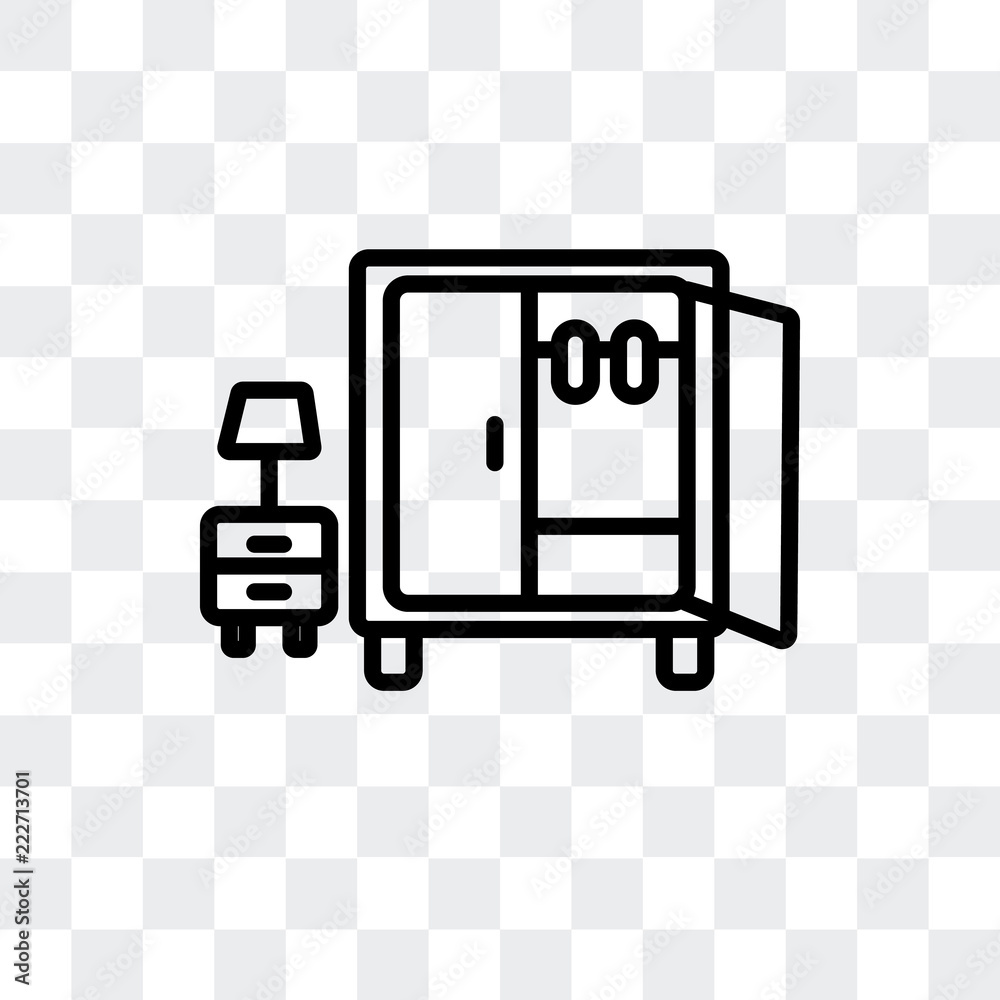 wardrobe icon isolated on transparent background. Modern and editable ...