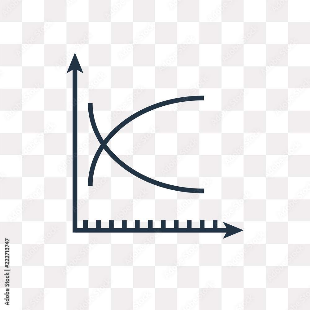 Line graph vector icon isolated on transparent background, Line graph ...