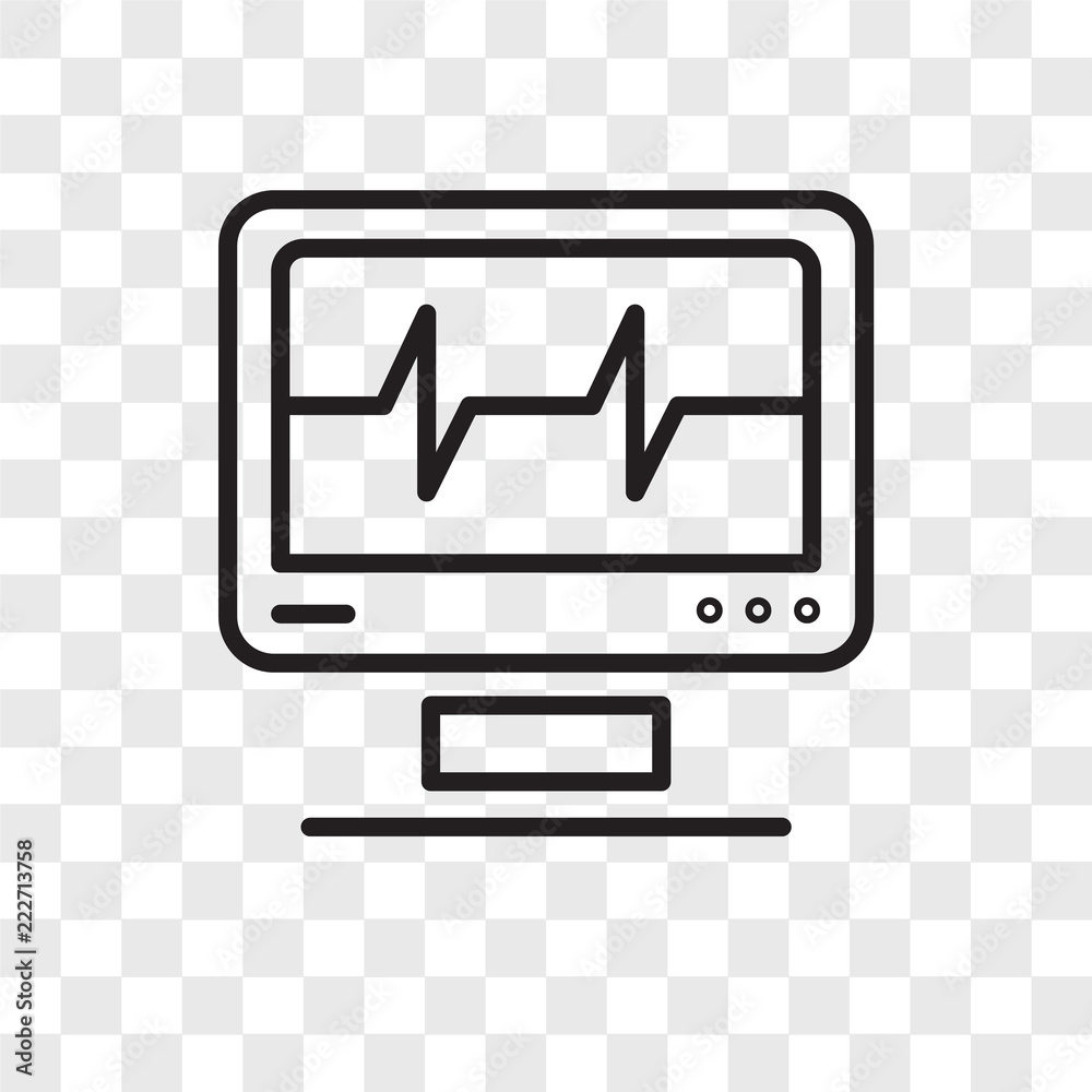 cardiogram icons isolated on transparent background. Modern and ...