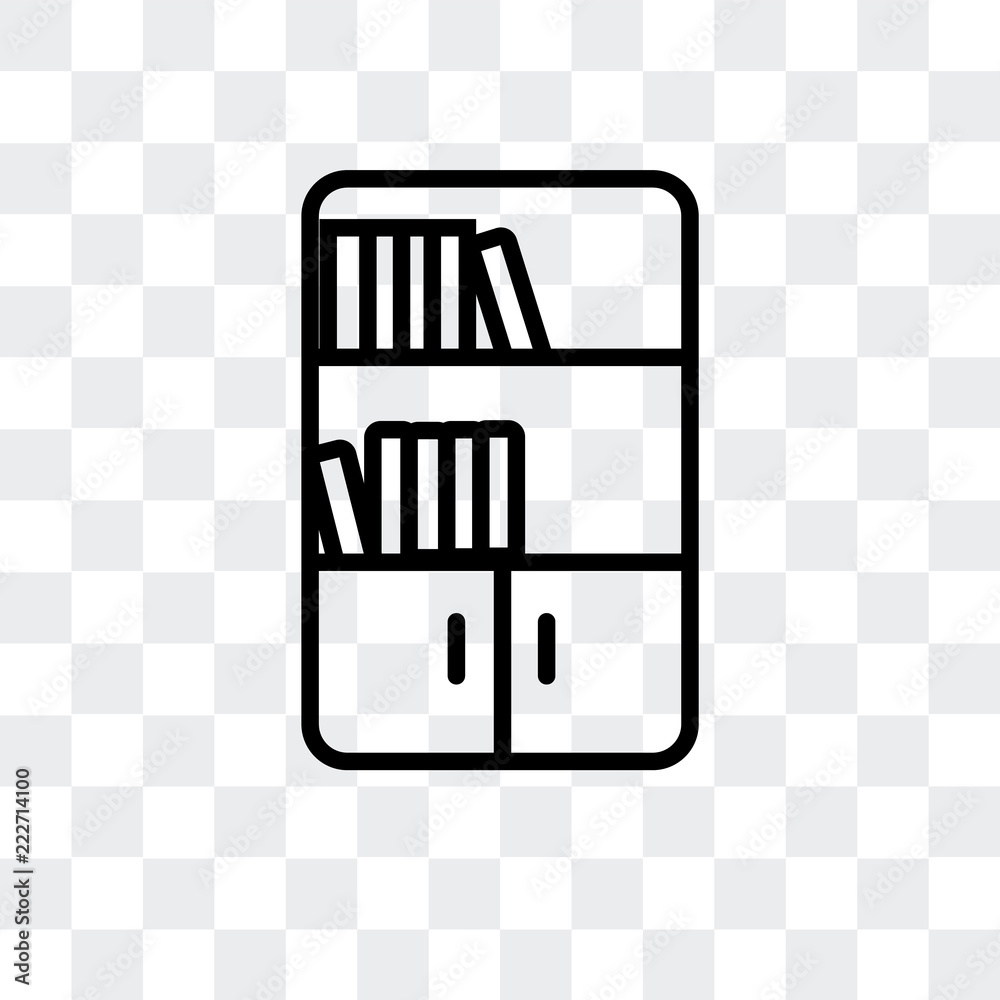bookshelf icon isolated on transparent background. Modern and editable ...