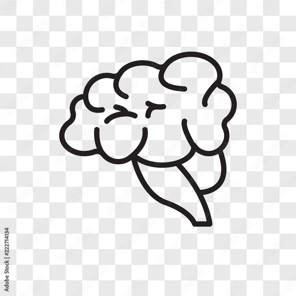 brain icons isolated on transparent background. Modern and editable ...