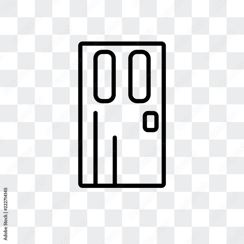 door icon isolated on transparent background. Modern and editable door ...