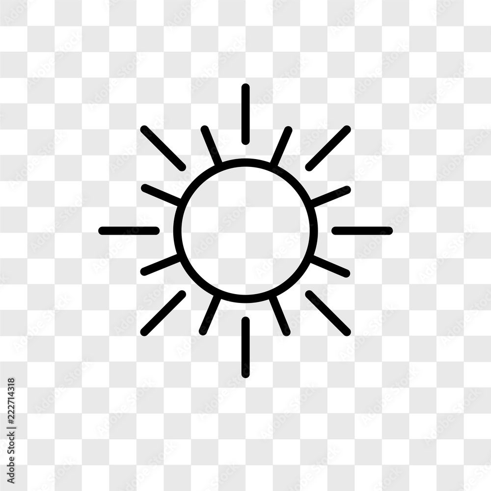 sun icons isolated on transparent background. Modern and editable sun ...