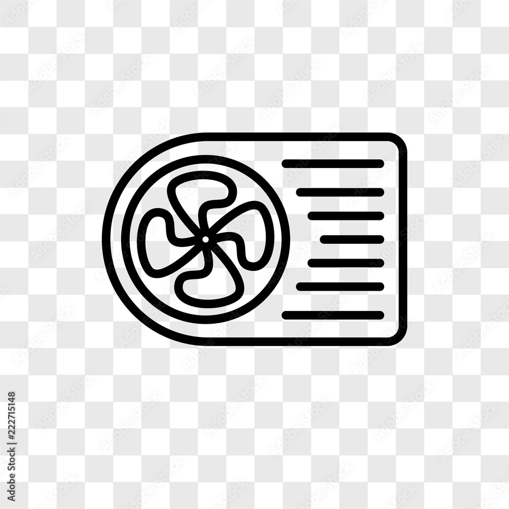 air conditioner icons isolated on transparent background. Modern and ...
