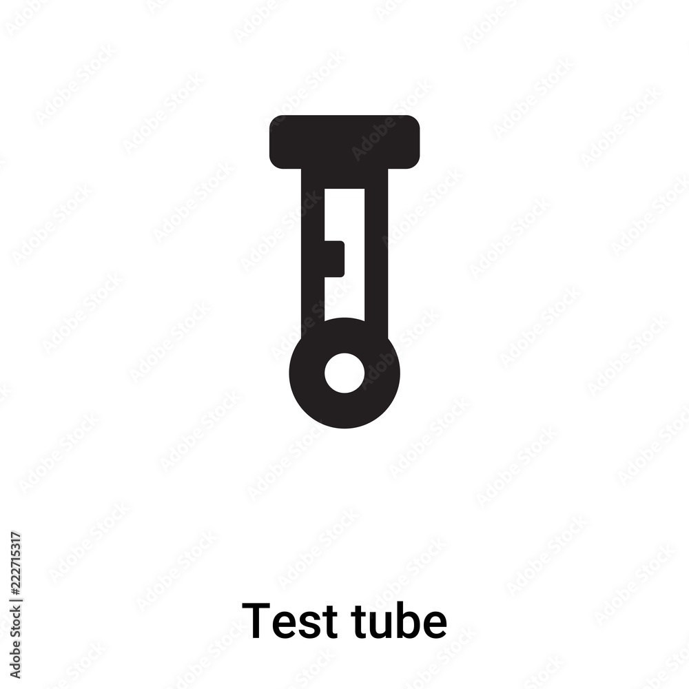 Test tube icon vector isolated on white background, logo concept of ...