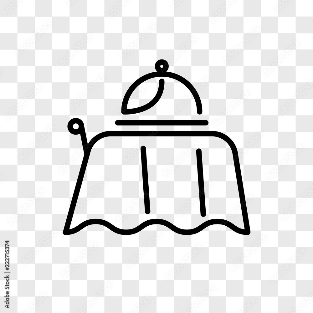 room service icons isolated on transparent background. Modern and ...