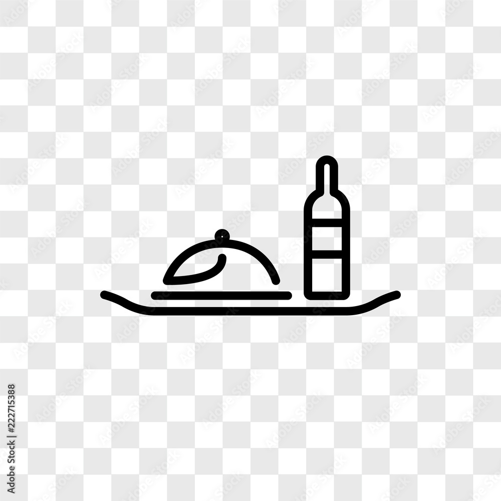 room service icons isolated on transparent background. Modern and ...