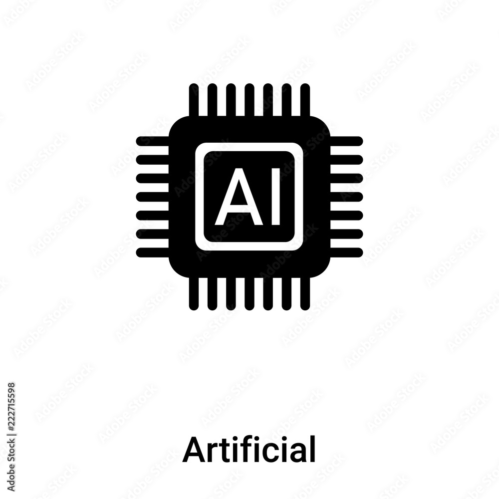 Artificial intelligence icon vector isolated on white background, logo ...