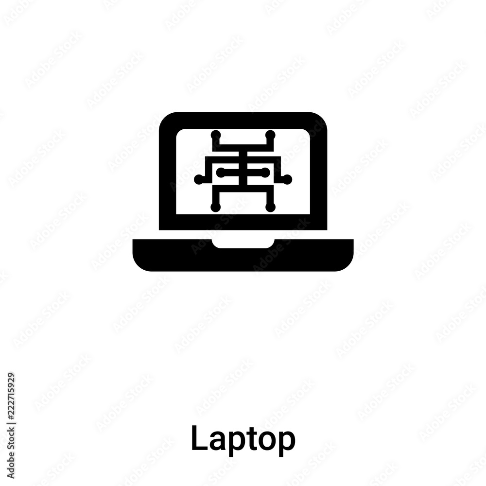 Laptop icon vector isolated on white background, logo concept of Laptop ...
