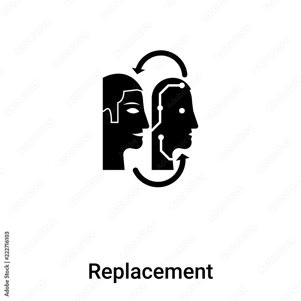 Replacement icon vector isolated on white background, logo concept of ...