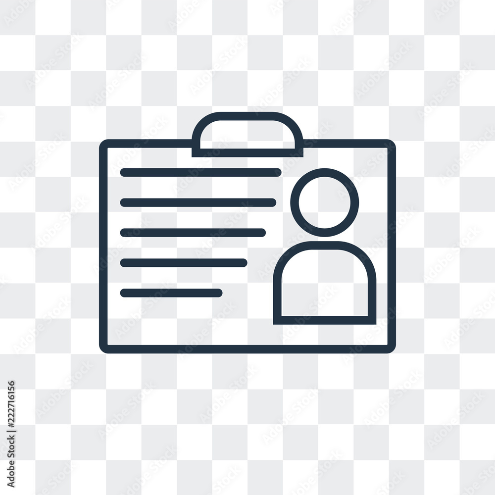 id card icon isolated on transparent background. Modern and editable id ...