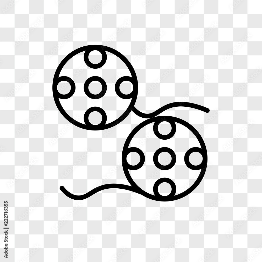 film strip icons isolated on transparent background. Modern and ...