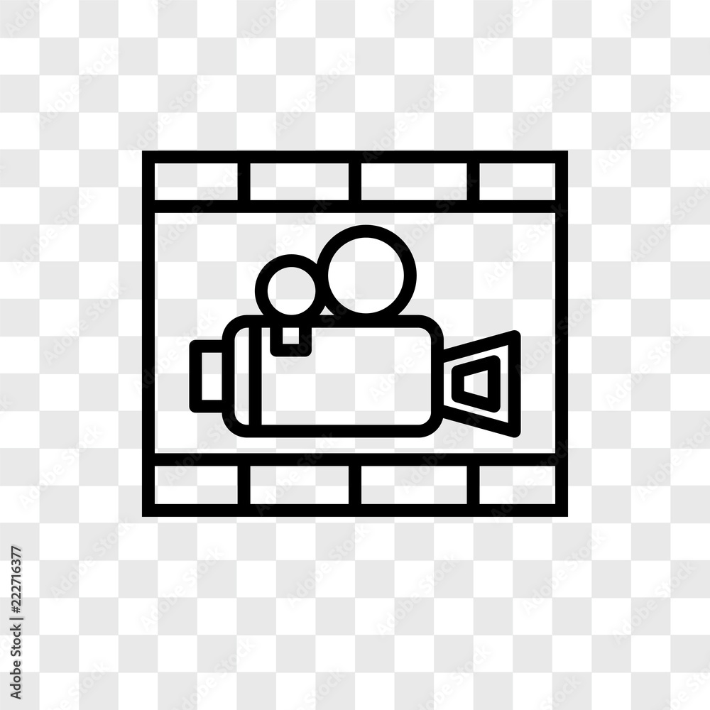 film strip icons isolated on transparent background. Modern and ...