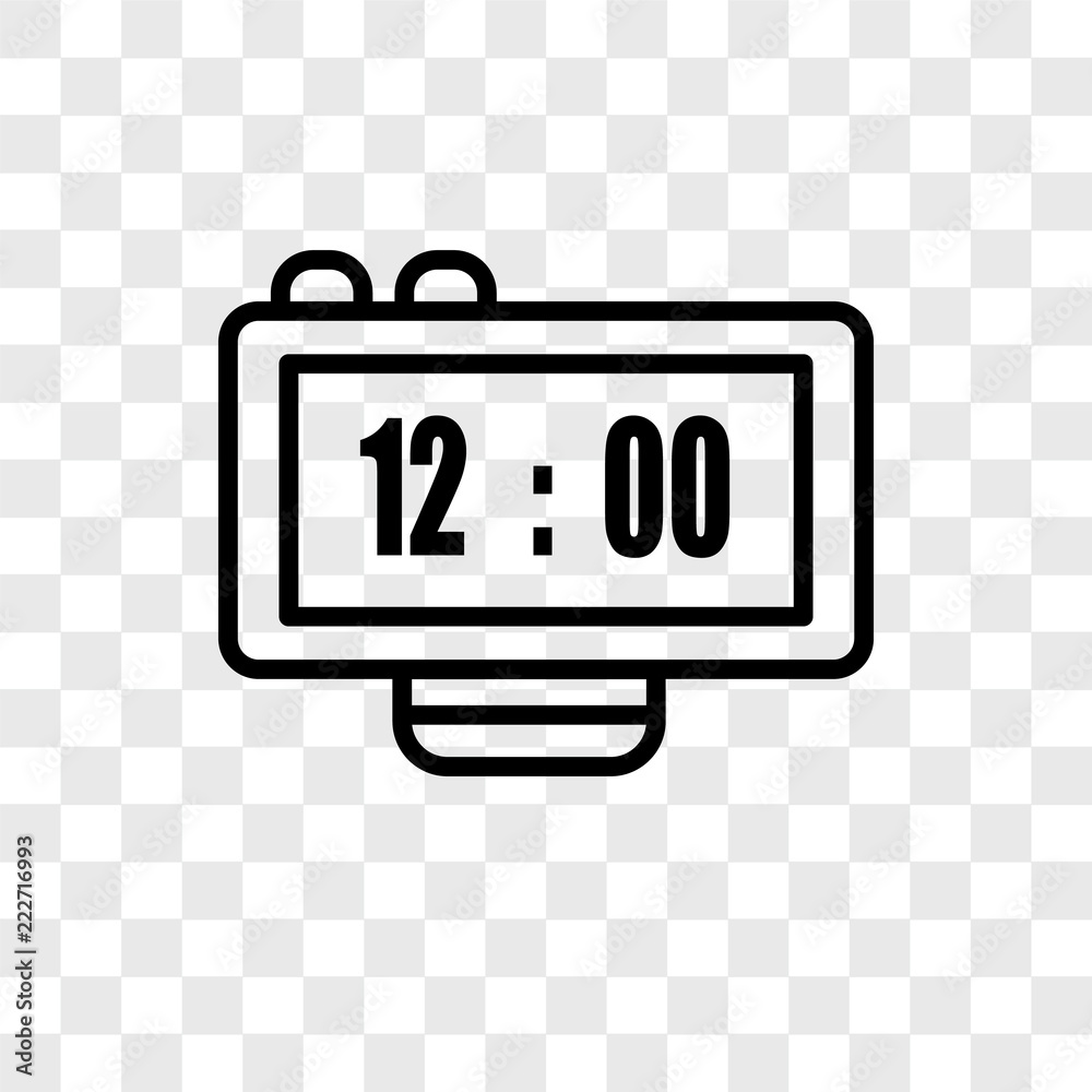 digital clock icons isolated on transparent background. Modern and ...