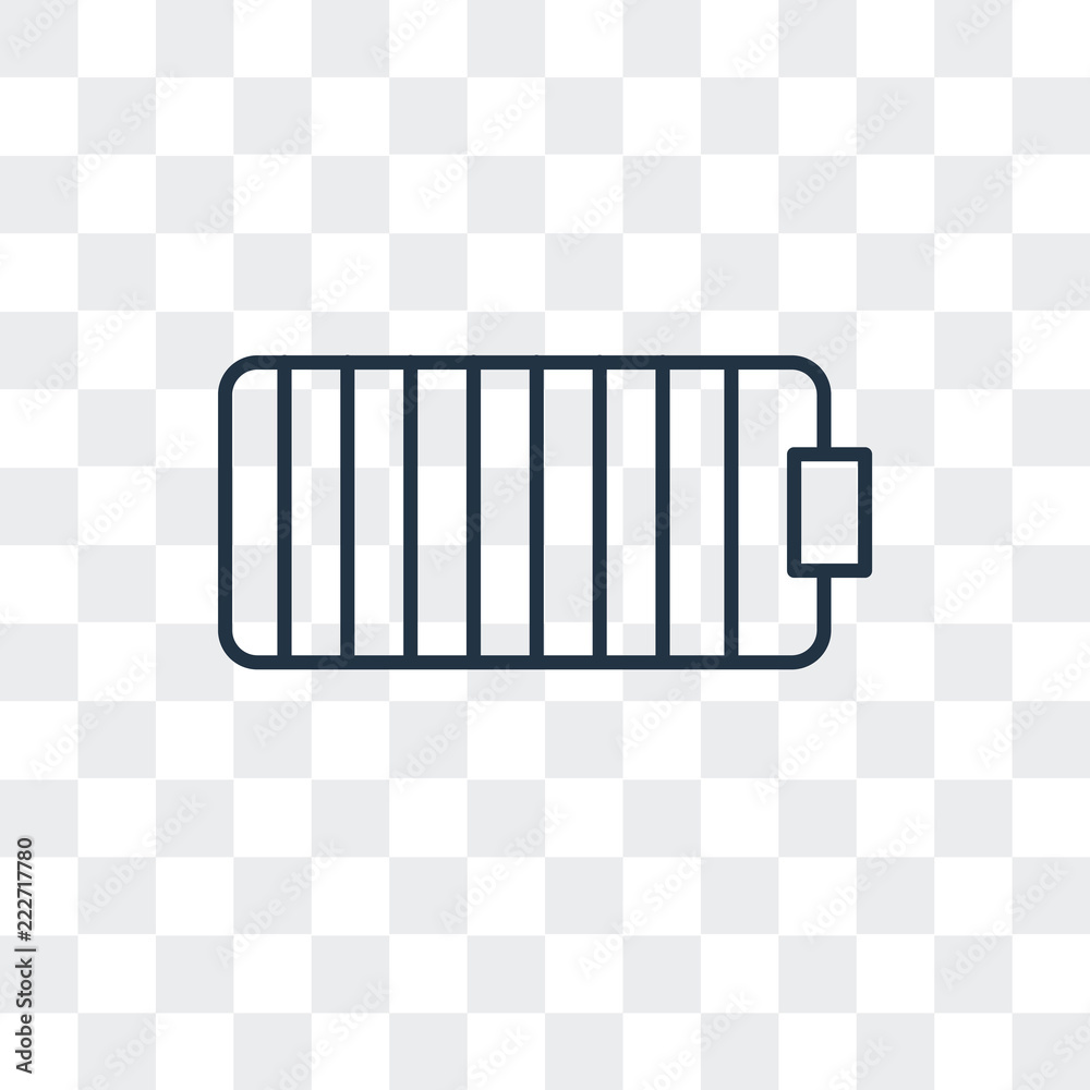 full battery icon isolated on transparent background. Modern and ...